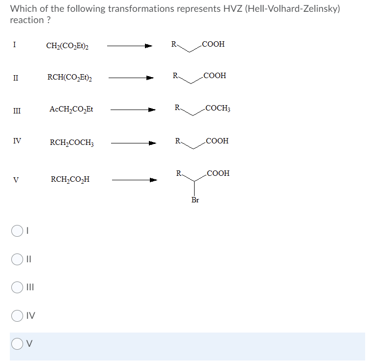 Solved Which of the following transformations represents HVZ | Chegg.com