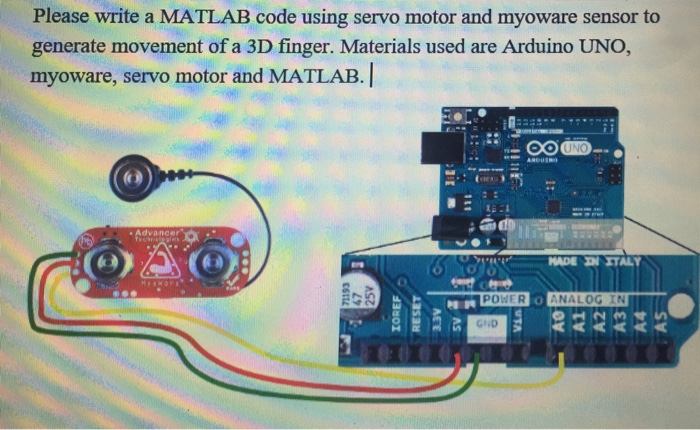 Solved Please write a MATLAB code using servo motor and | Chegg.com