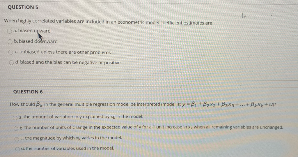 Solved QUESTION 5 When highly correlated variables are | Chegg.com