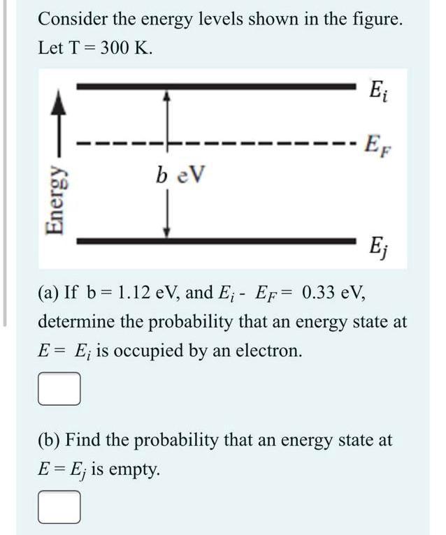 Solved Consider the energy levels shown in the figure. Let T | Chegg.com