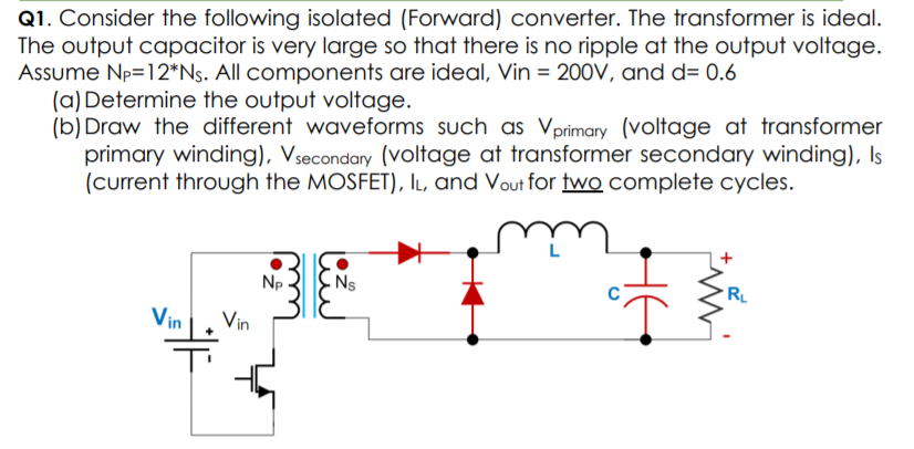 Solved Q1. Consider the following isolated (Forward) | Chegg.com