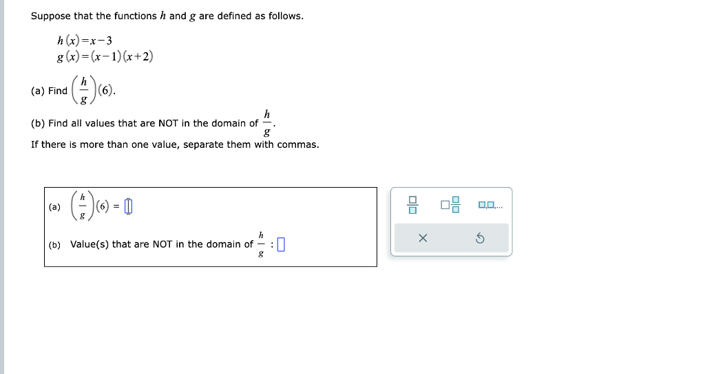 Solved Suppose that the functions h and g are defined as | Chegg.com