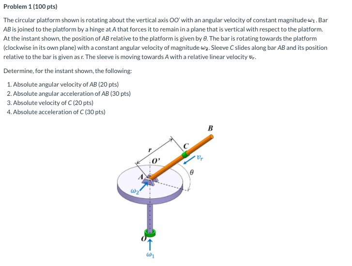 Solved Problem 1 (100 pts) The circular platform shown is | Chegg.com