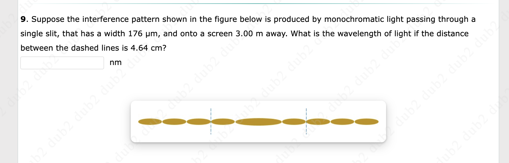 Solved 9 Suppose The Interference Pattern Shown In The