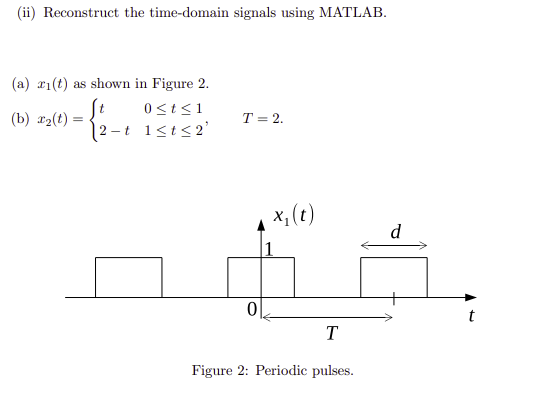 Solved (ii) Reconstruct the time-domain signals using | Chegg.com