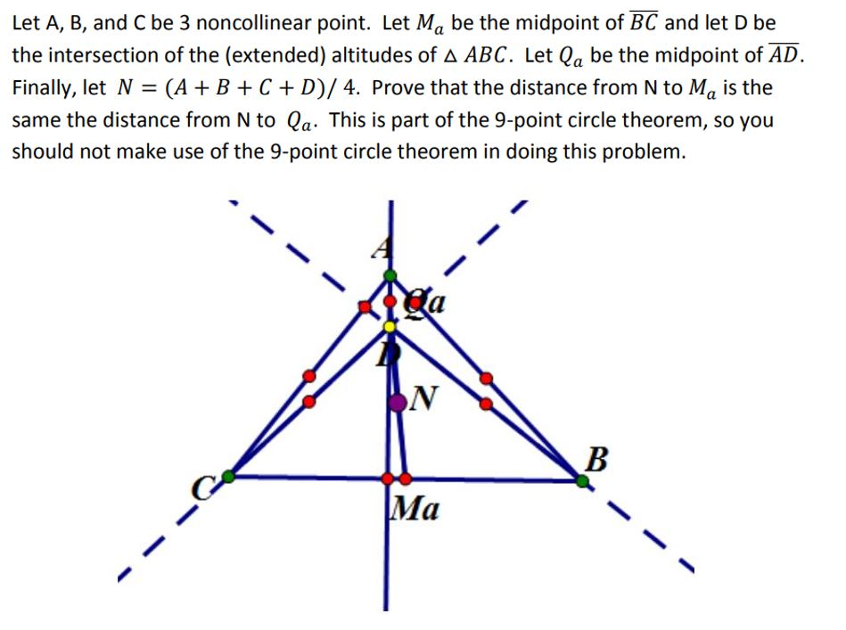 Solved Let A, B, and C be 3 noncollinear point. Let Ma be | Chegg.com