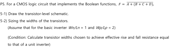 [Solved]: P5. For a CMOS logic circuit that implements the B