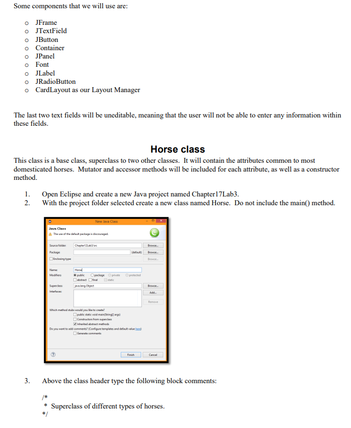 Solved CIT 249: Java II Chapter 17 Lab 3 We will create text | Chegg.com