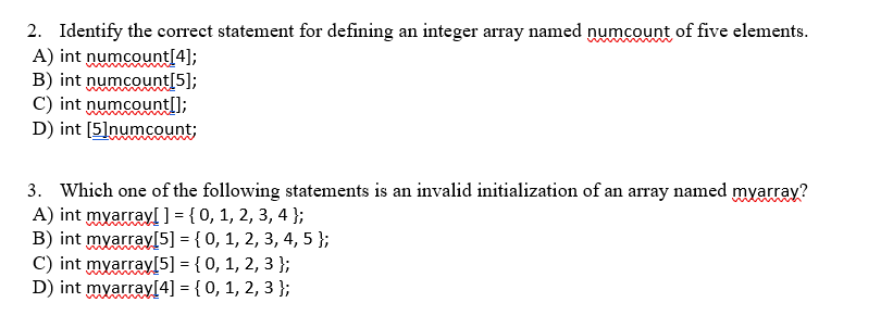 Solved 2. Identify the correct statement for defining an | Chegg.com
