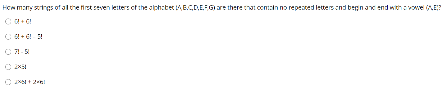 Solved How many strings of all the first seven letters of | Chegg.com