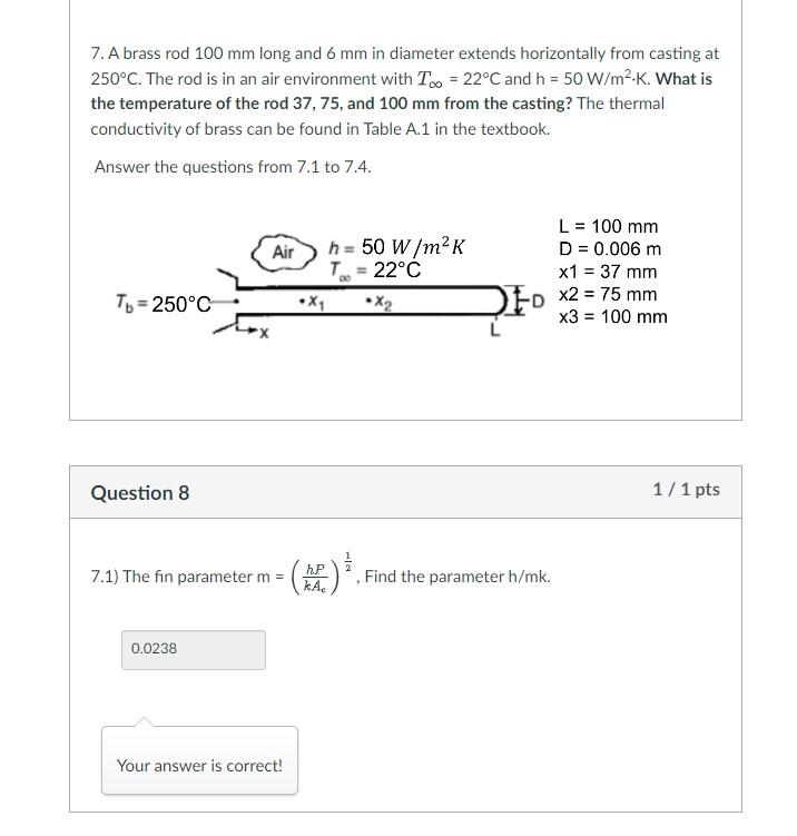 Solved 7. A brass rod 100 mm long and 6 mm in diameter | Chegg.com