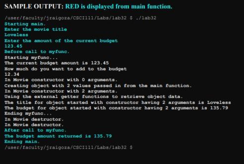 Solved Lab 32 (same as Lab 28) Constructors and Destructors | Chegg.com