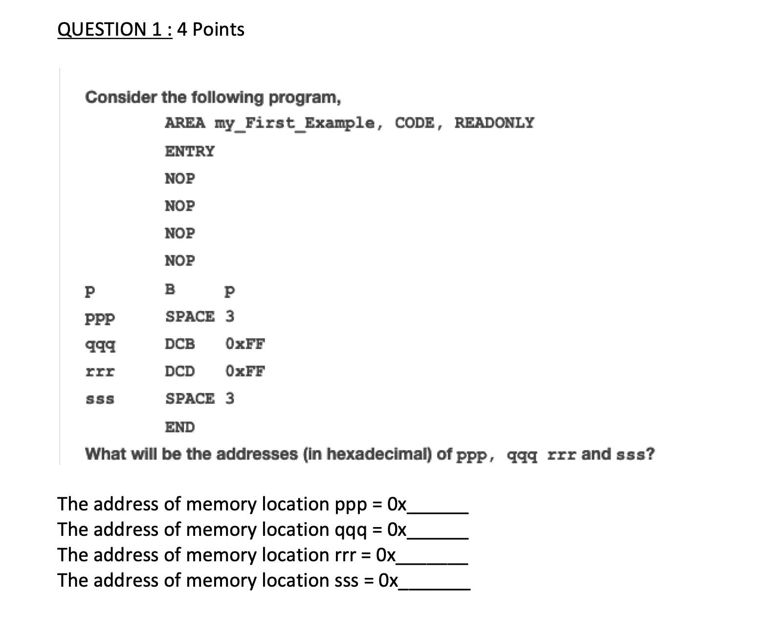 Solved Consider the following program, AREA | Chegg.com