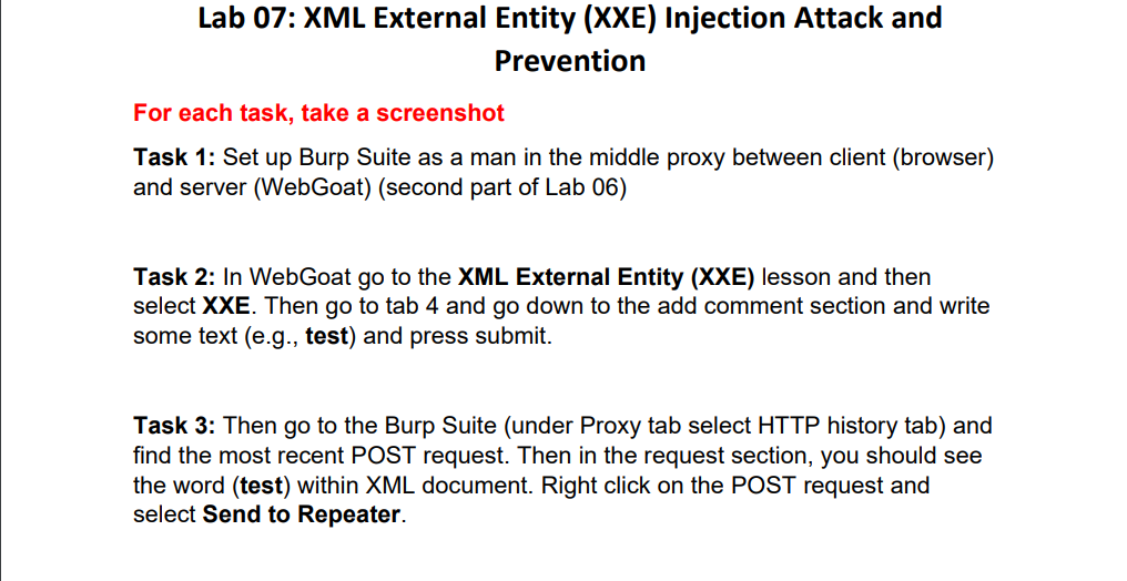 Solved Lab 07 Xml External Entity Xxe Injection Attack 8462