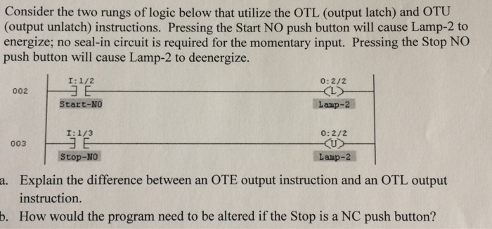 Solved: Consider The Two Rungs Of Logic Below That Utilize... | Chegg.com
