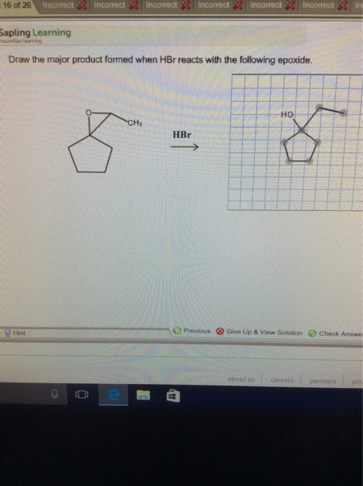 Solved Draw the major product formed when HBr reacts with | Chegg.com