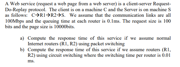 Solved A Web service (request a web page from a web server) | Chegg.com