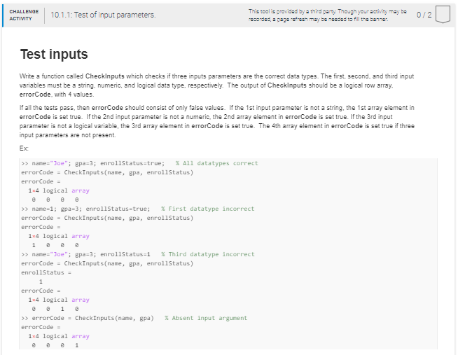 Solved CHALLENGE ACTIVITY 1074. - 10.1.1: Test of input | Chegg.com