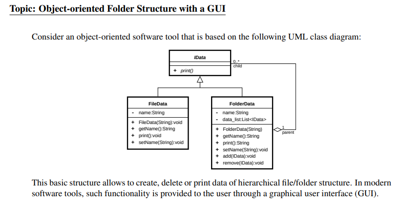 Topic: Object-oriented Folder Structure with a GUI | Chegg.com