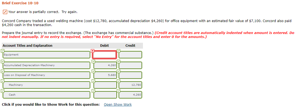 Solved Brief Exercise 10-10 Your answer is partially | Chegg.com