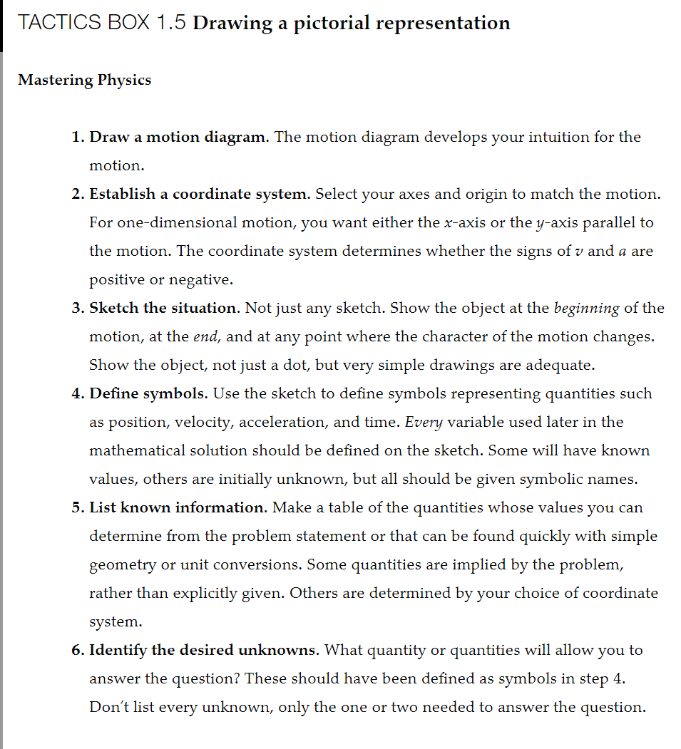 Solved TACTICS BOX 1.5 Drawing a pictorial representation | Chegg.com
