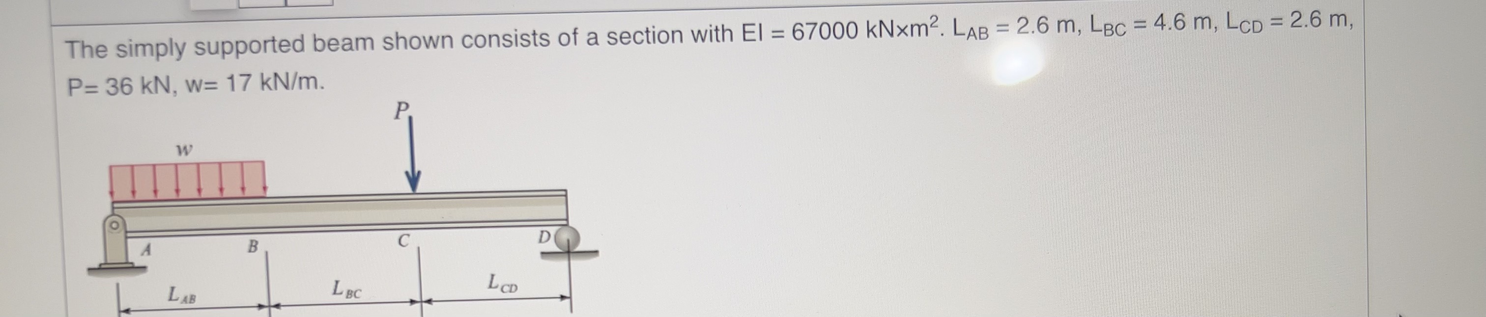 Solved Determine the deflection at midspan due to the | Chegg.com