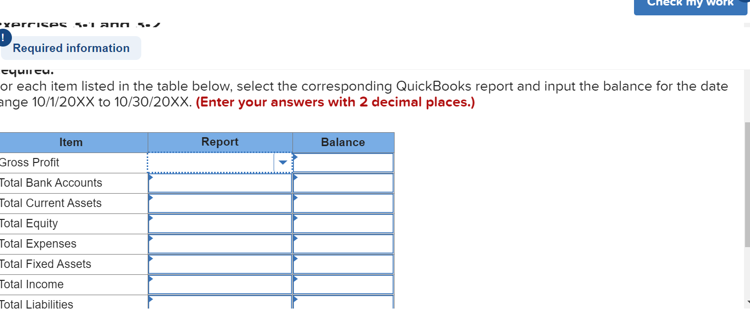 my Work xercises 5-lana 5. Required information | Chegg.com