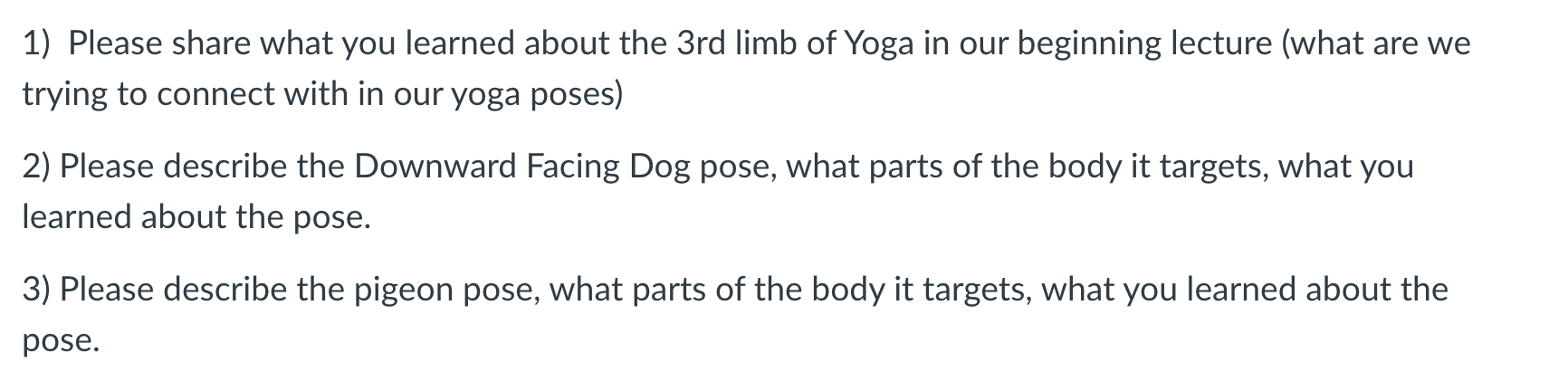 Solved 1) Please share what you learned about the 3rd limb | Chegg.com