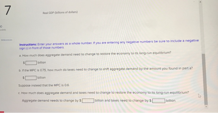 Solved Check My Work 7 The Graph Below Depicts An Economy Chegg
