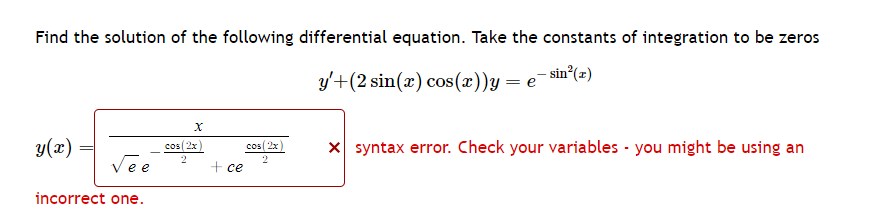 Solved Find the solution of the following differential | Chegg.com