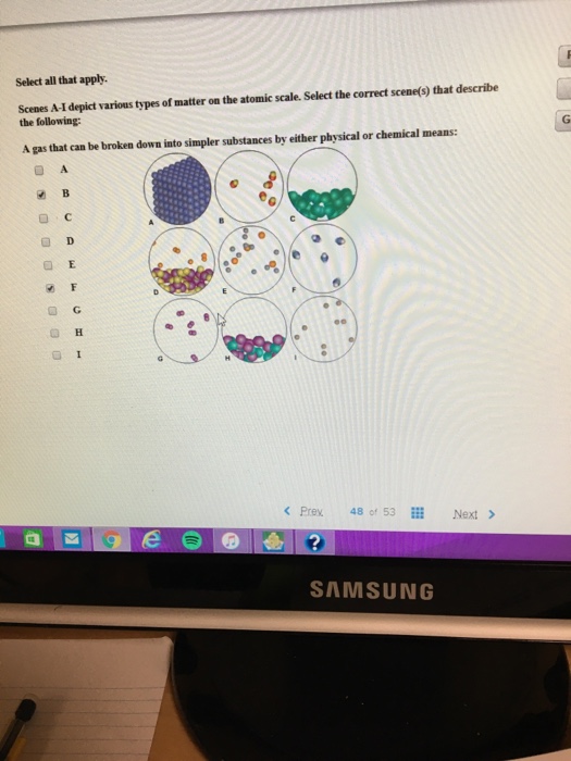 Solved Scenes A-I depict various types of matter on the | Chegg.com