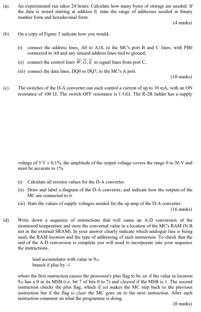 An MC68HCO5B6 is used to monitor and control the | Chegg.com