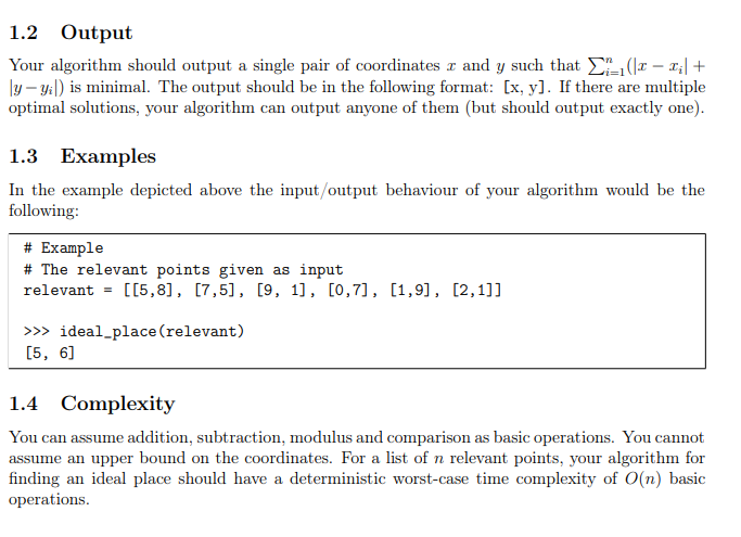 1 Location Optimisation (4 marks + 1 mark for | Chegg.com