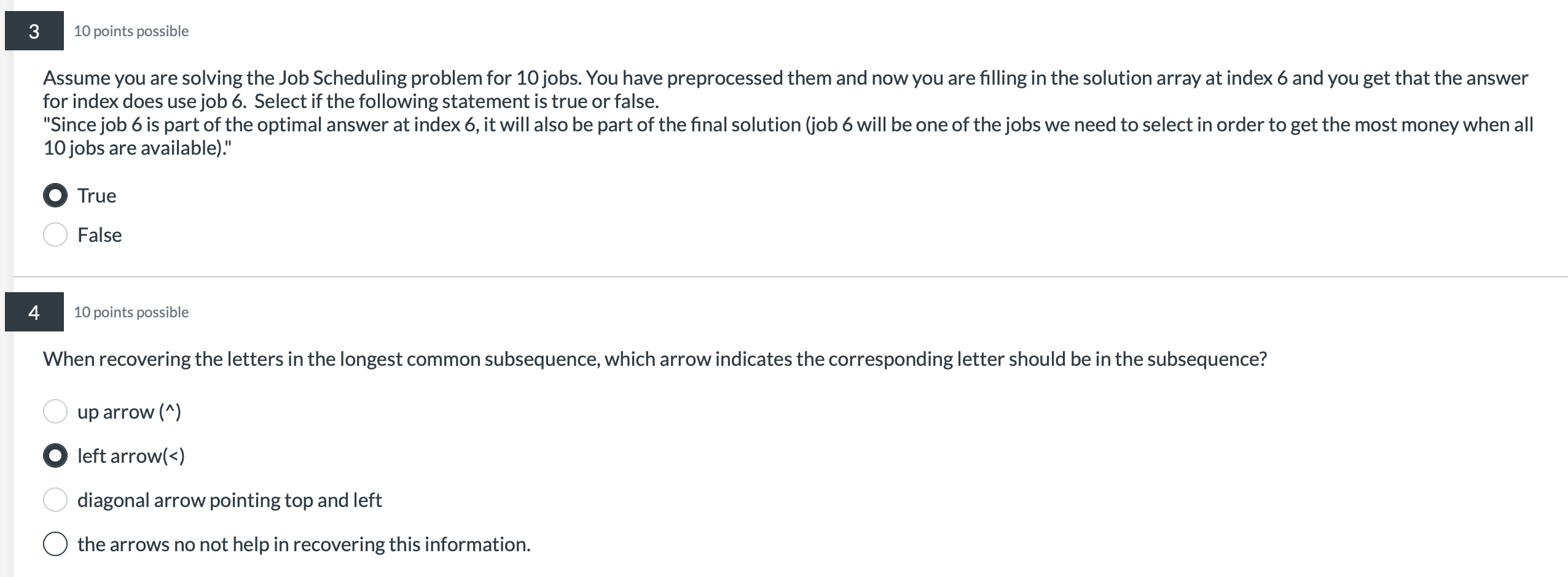 Solved 3 10 points possible Assume you are solving the Job | Chegg.com