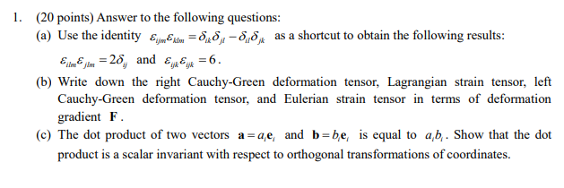 Solved 1. (20 points) Answer to the following questions: (a) | Chegg.com
