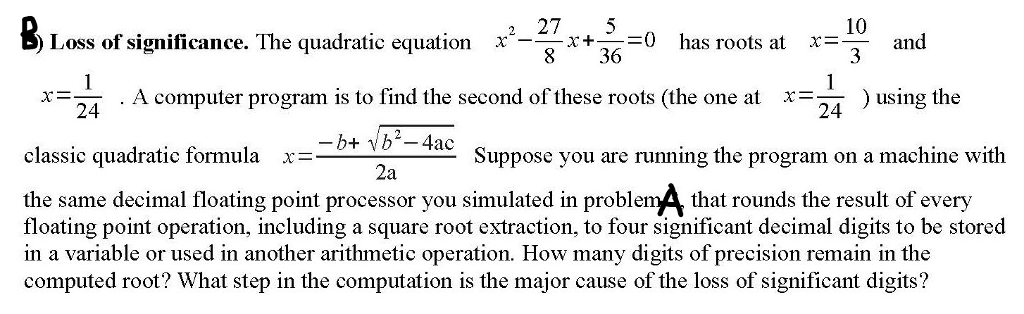Solved Floating point representation and roundoff errors. | Chegg.com