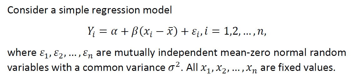 Consider a simple regression model - - Yi = a + B(xi | Chegg.com