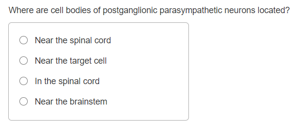 Solved Where are cell bodies of postganglionic | Chegg.com