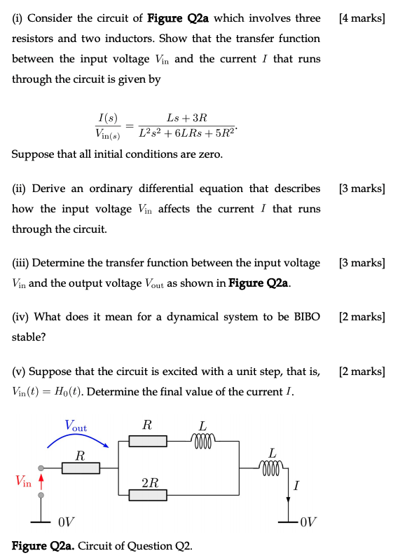 Solved [4 marks] (i) Consider the circuit of Figure Q2a | Chegg.com