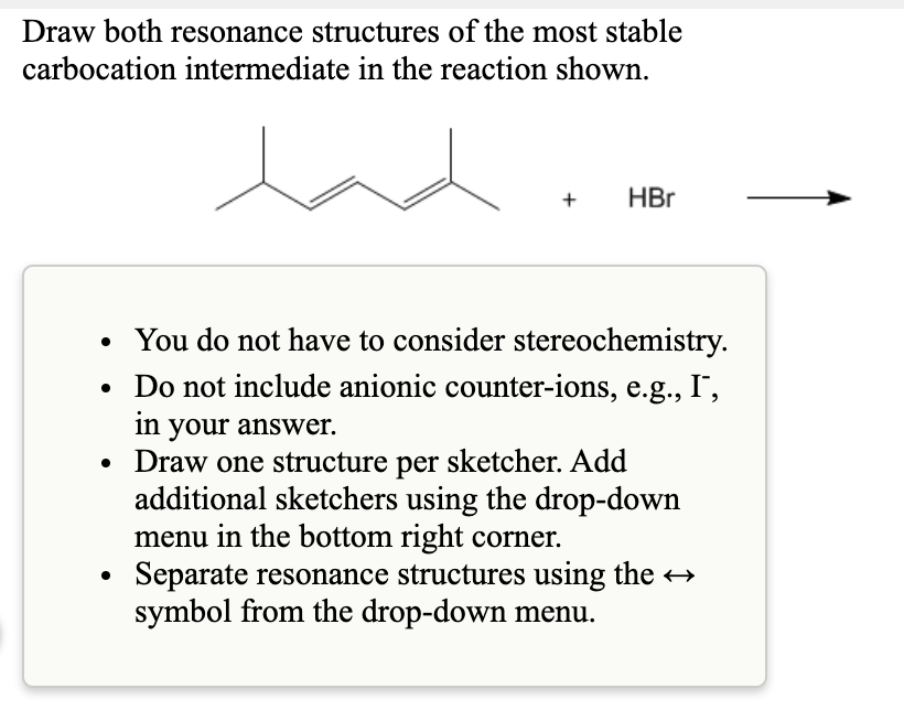 Solved Draw both resonance structures of the most stable | Chegg.com