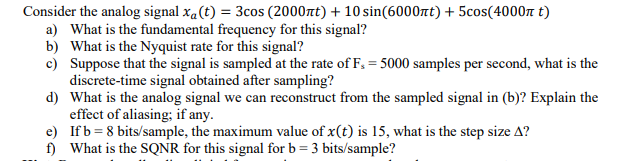 Solved Consider the analog signal | Chegg.com