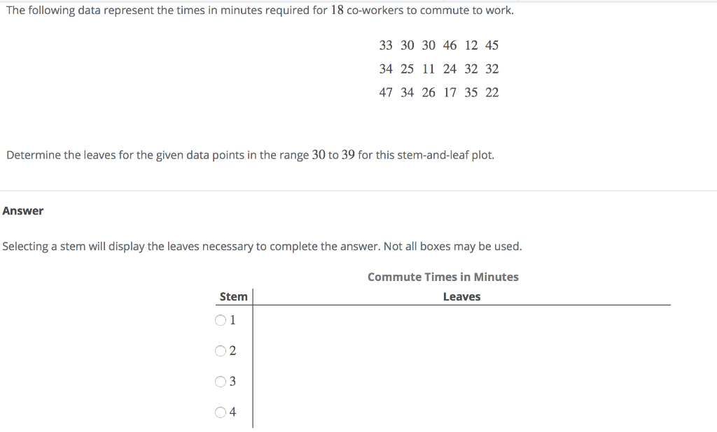 Solved The following data represent the times in minutes | Chegg.com