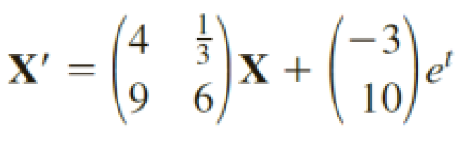 Solved 4 3 X' = ( .)x+(1) 3 6 X + 10 | Chegg.com