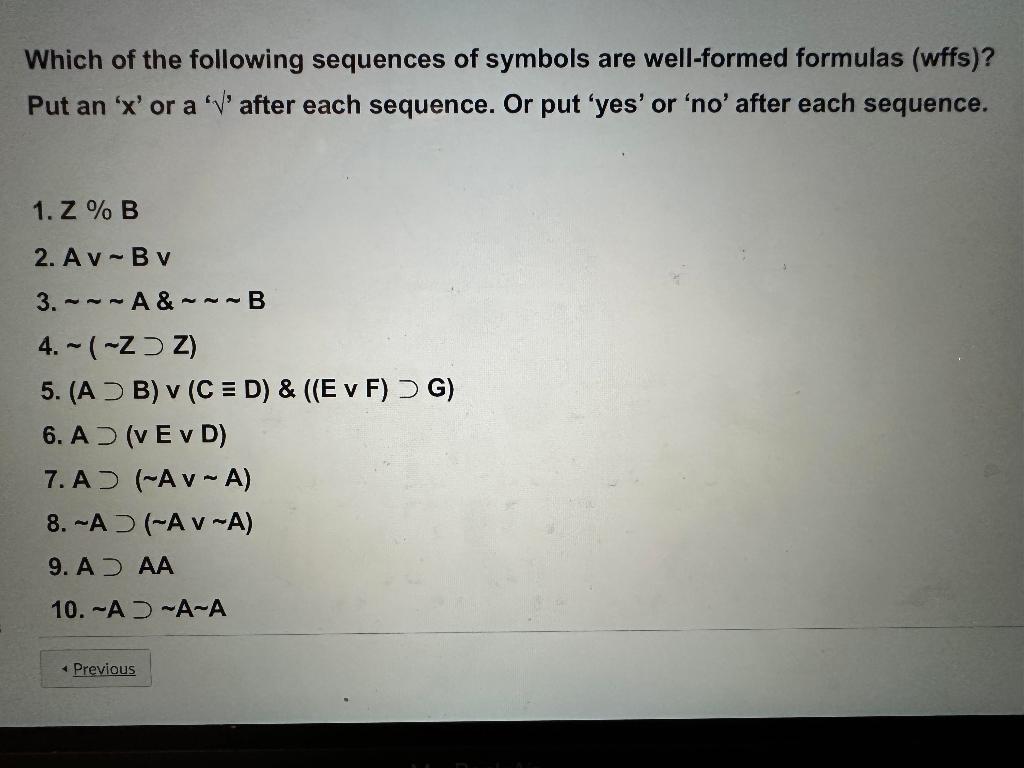 Solved Which of the following sequences of symbols are | Chegg.com