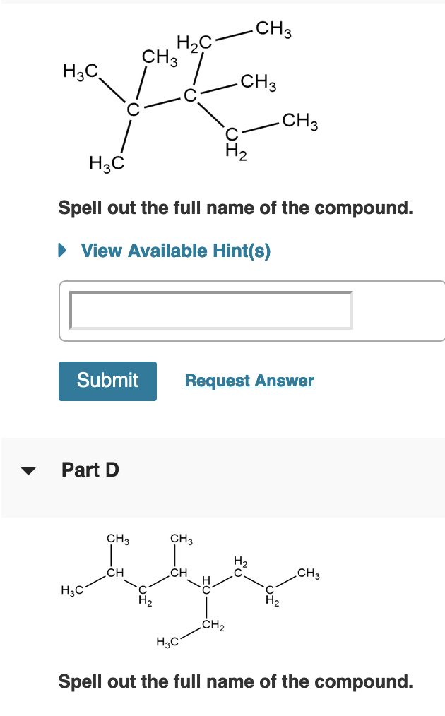 Solved Spell out the full name of the compound. View | Chegg.com