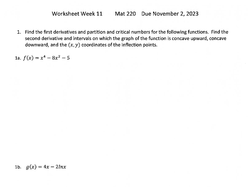 Find the first derivatives and partition and critical | Chegg.com