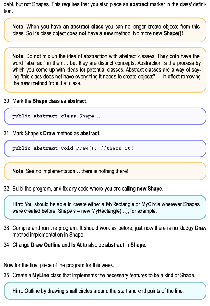 Solved Instructions This task continues the Shape Drawer | Chegg.com
