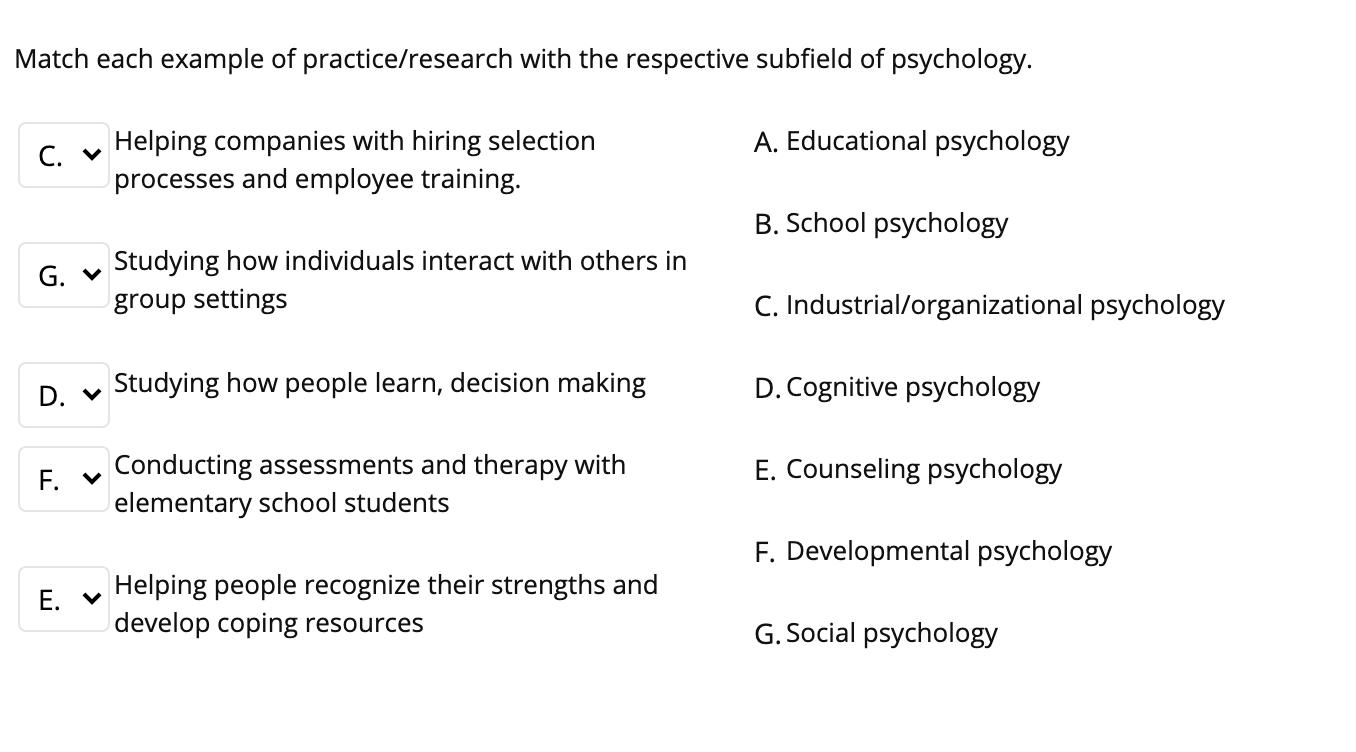 Solved Match each example of practice/research with the | Chegg.com