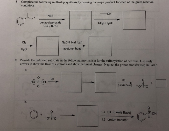 Solved 8. Complete the following multi-step synthesis by | Chegg.com