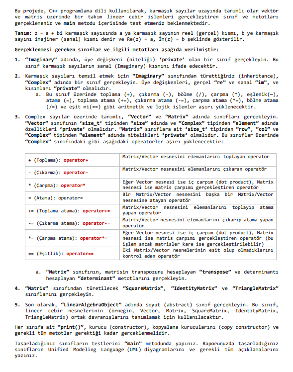 Bu projede, C++ ﻿programlama dili kullanılarak, | Chegg.com